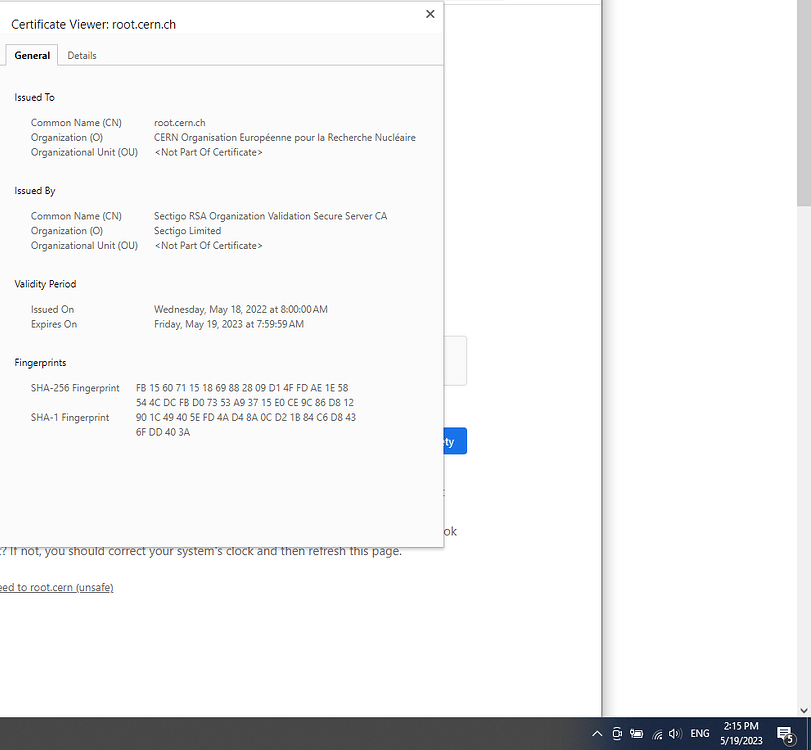 Expired TLS certificate on `root.cern.ch` website - Newbie - ROOT Forum