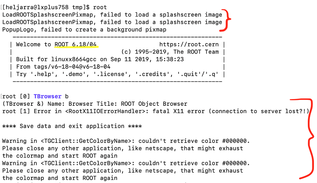 Opening ROOT display(TBrowser) causes XQuartz to unexpectedly quit - Newbie - ROOT Forum