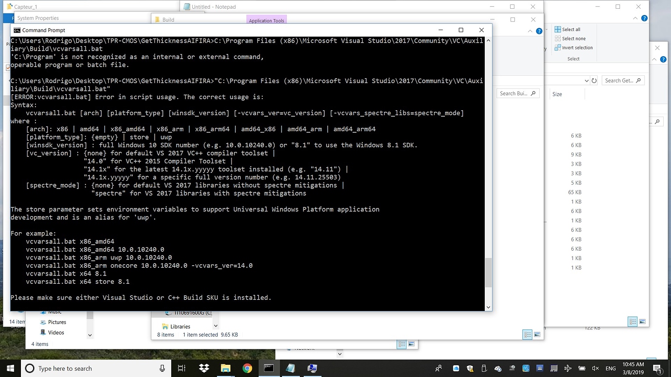'cl.exe' is not recognizedas an internal or external command, operable ...