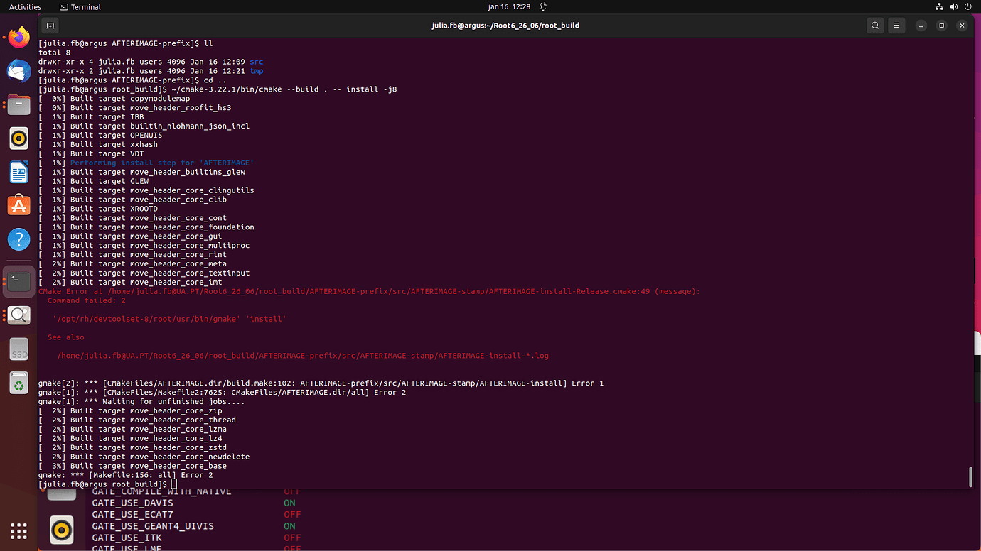 Root6 compilation fails with AfterImage installation problem - ROOT - ROOT Forum