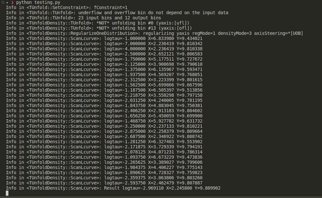 pyROOT and TUnfold ScanLcurve Locks Up Terminal - ROOT - ROOT Forum