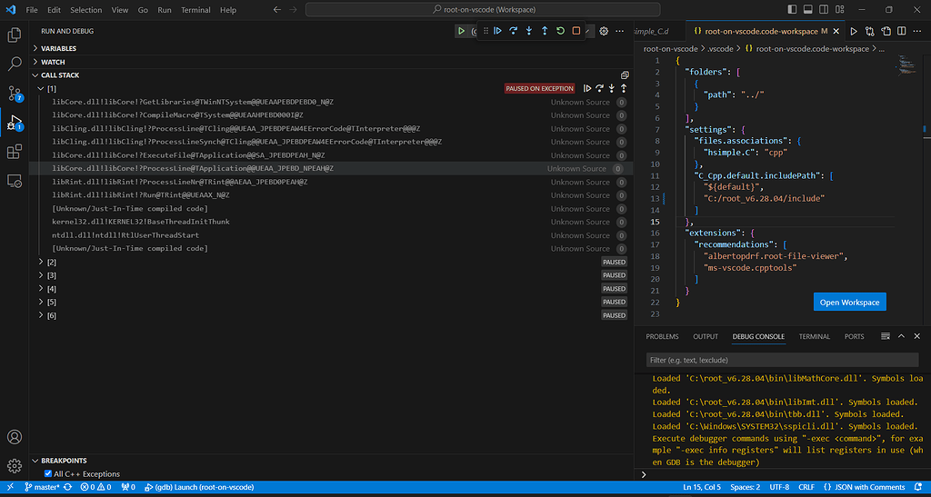 Error running ROOT Macros in VSCode in Windows - Newbie - ROOT Forum