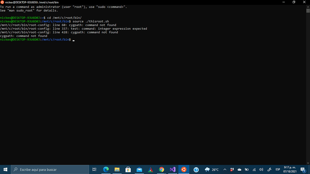 Problem with ROOT on Ubuntu 20.04 through WSL - ROOT - ROOT Forum