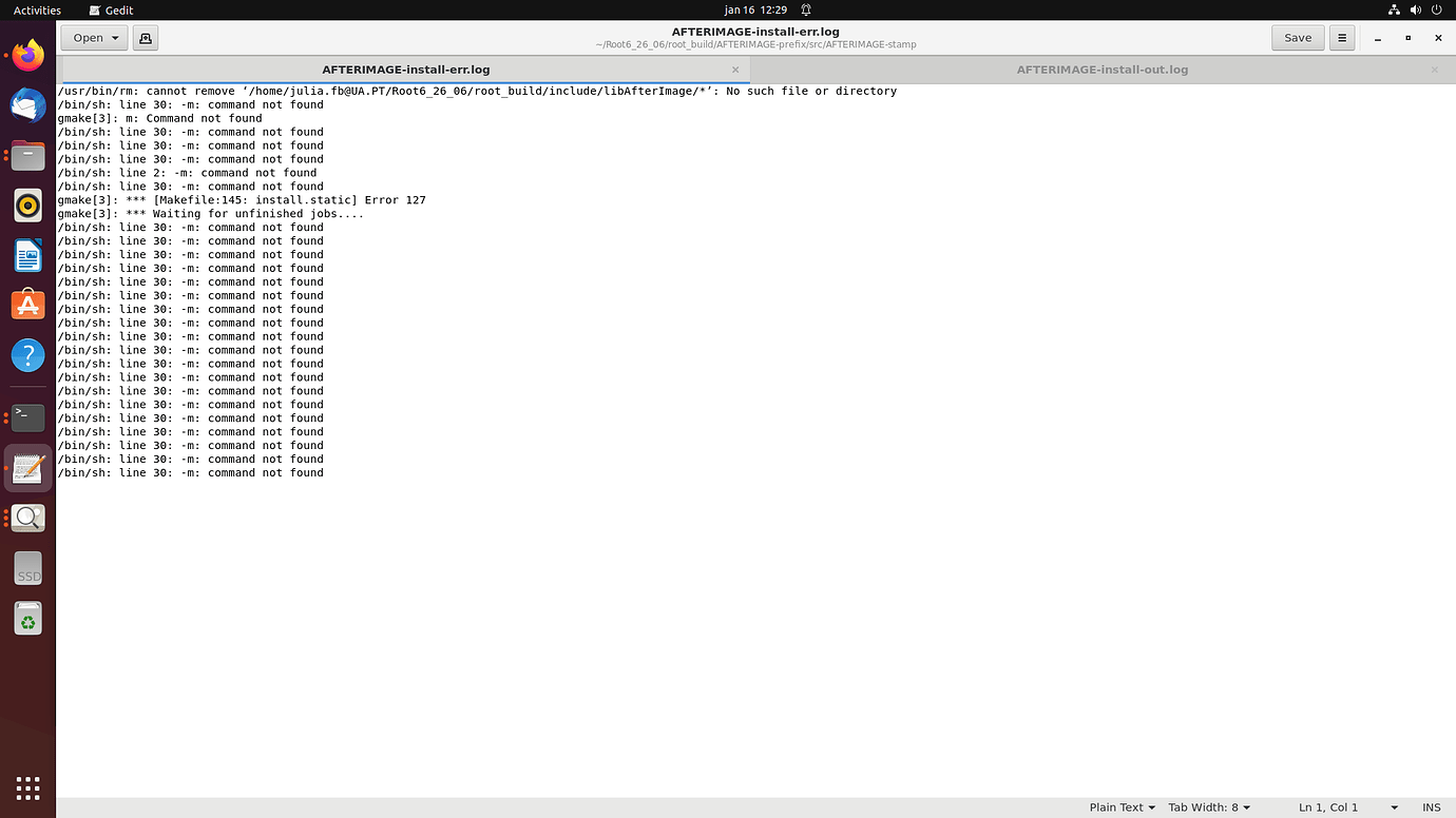 Root6 compilation fails with AfterImage installation problem - ROOT - ROOT Forum
