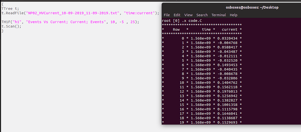 How to create a ROOT Histogram from a large file containing two columns of data? I only want to ...