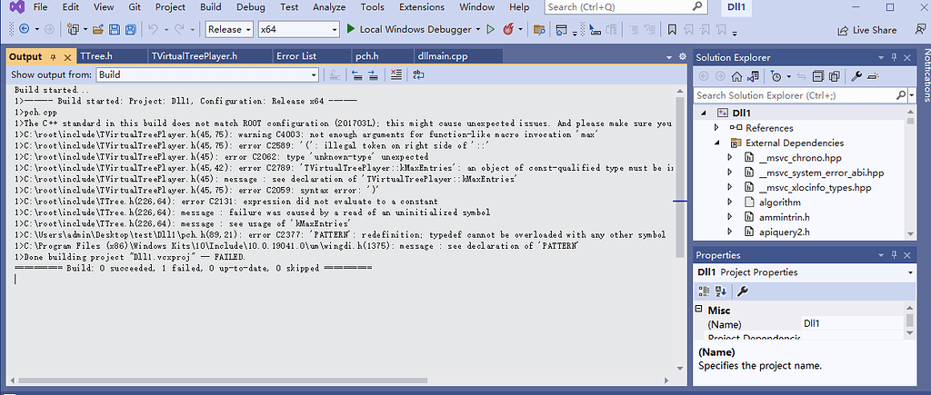 Building dynamic lib with ROOT dependencies is failed in VS2022 - ROOT ...