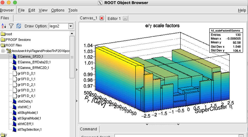 Make 1D histogram from a 2D one by pyroot - ROOT - ROOT Forum