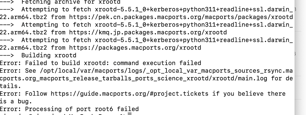 Error Failed To Build Xrootd Command Execution Failed Root Root Forum
