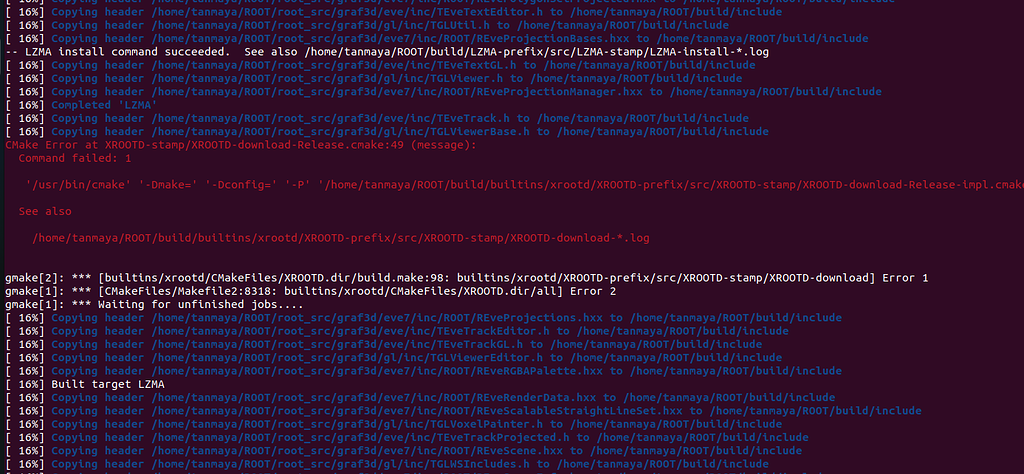 Error while installing root v6.26.02 - ROOT - ROOT Forum Error while installing root v6.26.02 - ROOT - ROOT Forum