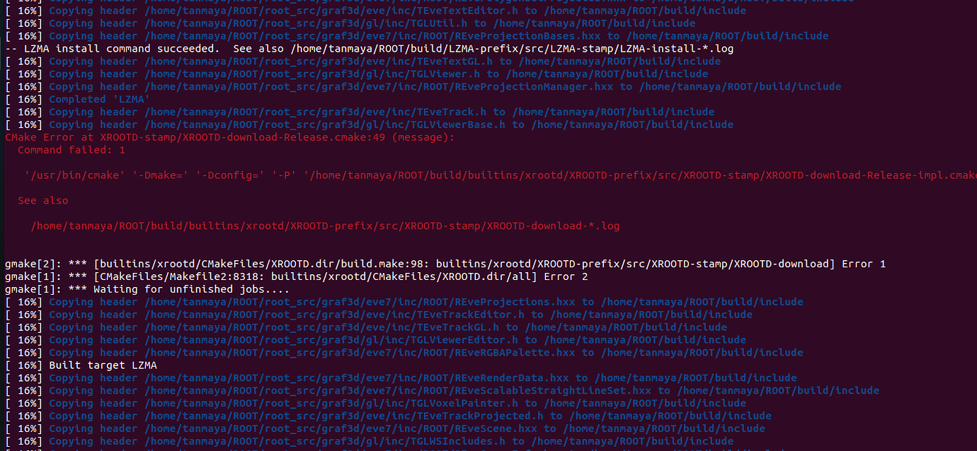 Error while installing root v6.26.02 - ROOT - ROOT Forum