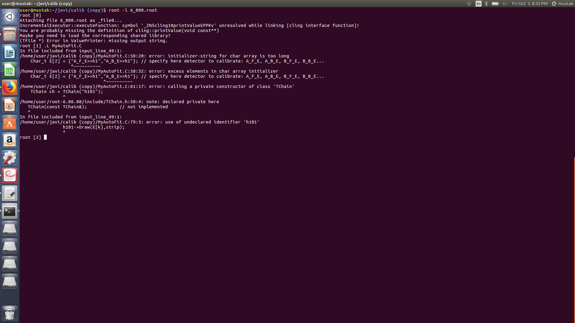 Error In Running Macro In ROOT ROOT ROOT Forum